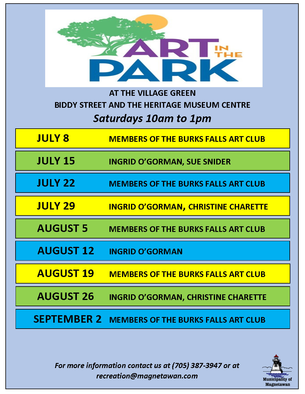 ART IN THE PARK - Municipality of Magnetawan