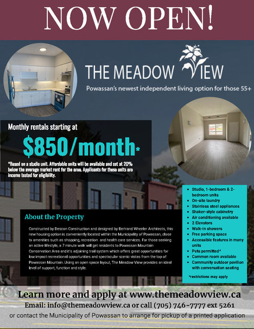 NOW OPEN THE MEADOW VIEW - Municipality of Magnetawan