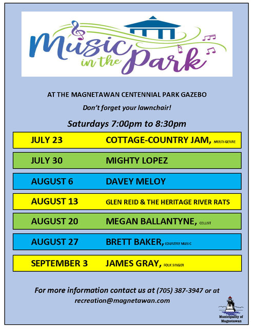 MUSIC IN THE PARK - Municipality of Magnetawan