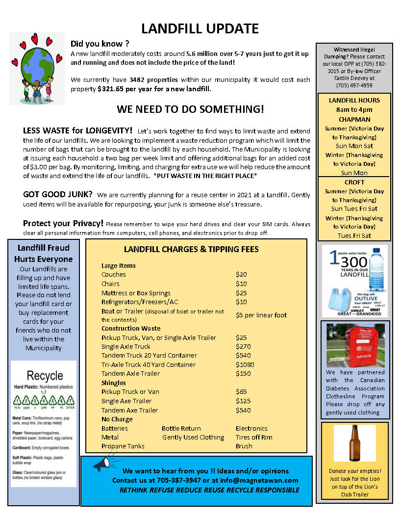 Landfill and Recycling - Municipality of Magnetawan